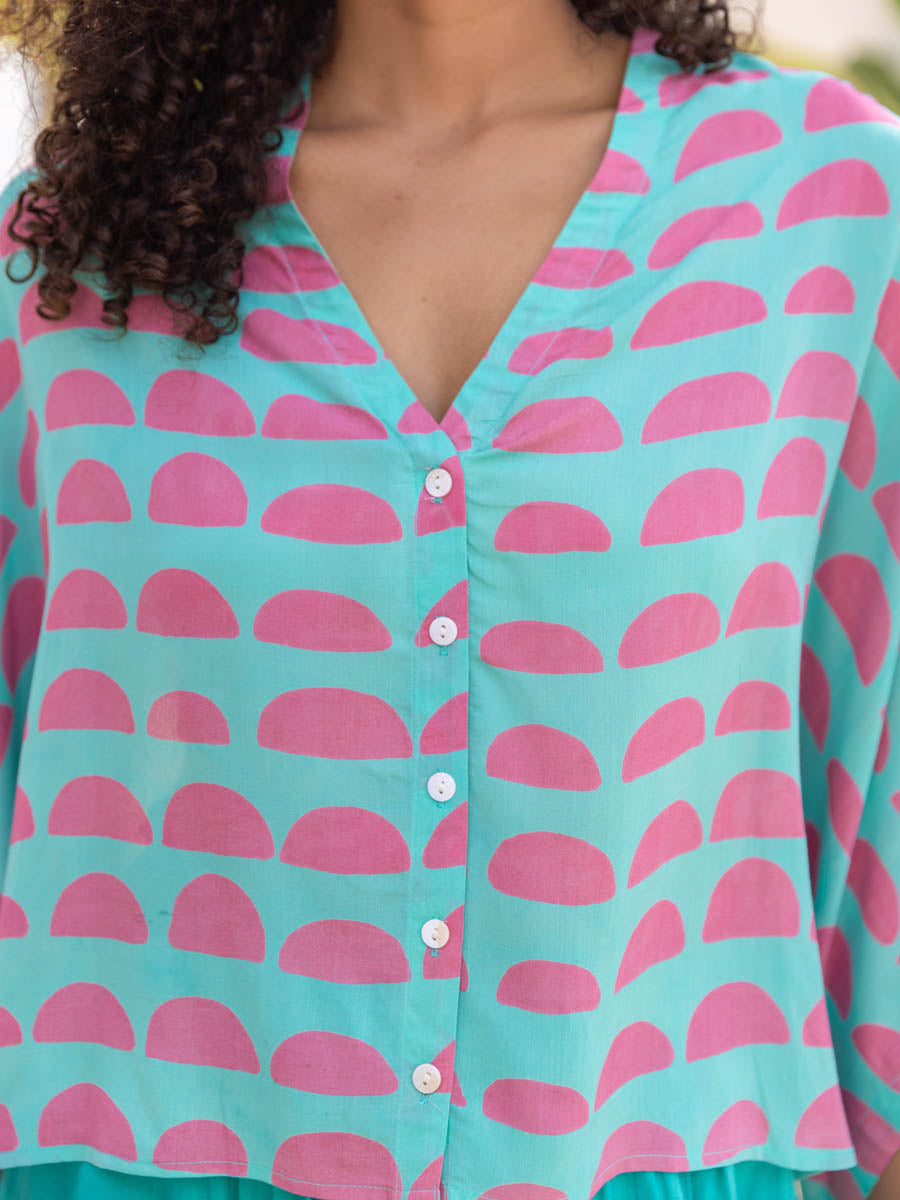 Jenny Printed Modal Poncho Top | Pinklay