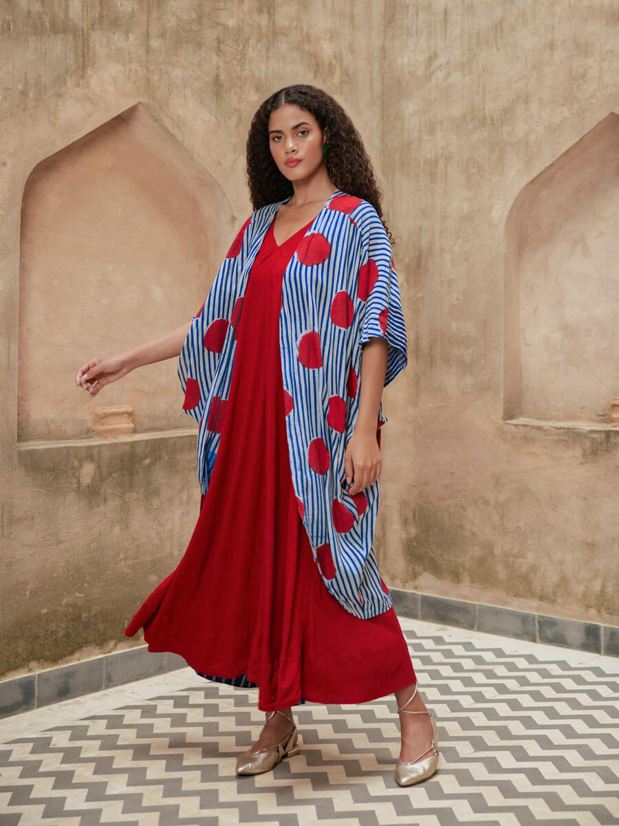 Red & Blue Women Modal Overlay – Pinklay