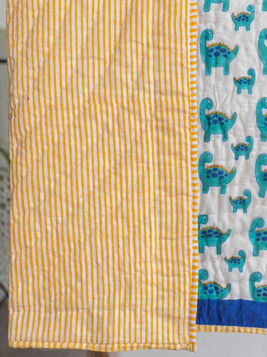 Barney The Dino Organic Cotton Quilt for Infants | Pinklay